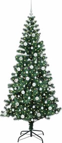 Umělý osvětlený vánoční stromeček Zelená 210 cm PVC a kov 3396778