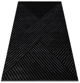 Dywany Luszczow Kusový koberec EMERALD EXCLUSIVE A0084, řádky, geometrický černý / stříbrný Rozměr koberce: 160 x 220 cm
