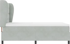Postel s boxspringem s čelo Světle šedá 190 x 140 cm samet 3340922