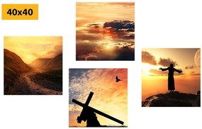 Set obrazů harmonie nebeského království Varianta: 4x 40x40