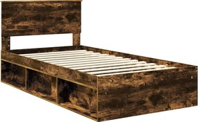 Rám postele Kouřový dub 100 x 200 cm Masivní borové dřevo 3410640