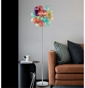 Stojací lampa BALOON, chrom + barevné sklo