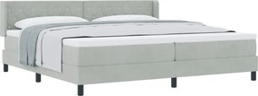 Postel s boxspringem s čelo Světle šedá 200 x 200 cm samet 3341432