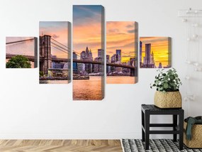 Vícedílný obraz New York City Panoramatická Krajina Nedostatek Nedostatek Přírodní plátno 150x90