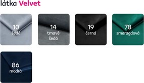 Luxusní 3-sed, světle šedá Velvet látka, ROMANO