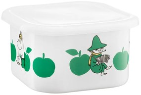 Dóza s víkem Moomin Joyful Apples 1,5l, smalt / bílo-zelená