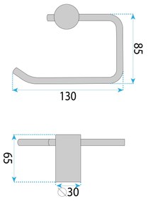 Rea Prism, držák na toaletní papír 9711, broušená ocel, REA-98023