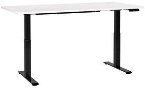 Elektricky nastavitelný psací stůl 160 x 72 cm bílý/černý DESTINES Beliani