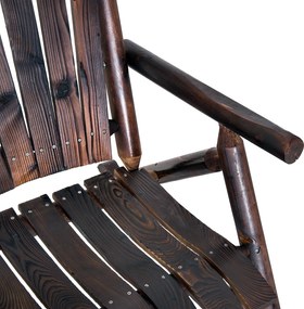Houpací křeslo Outsunny s područkami z ohořelého masivního dřeva, odolné proti povětrnostním vlivům, 97 x 69 x 93 cm, ideální na zahradu a terasu |