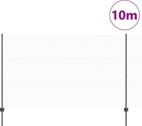 Hexagonální plot s podpěrou 10 x 1,4 m Ocel potažená PVC Šedá 3336831