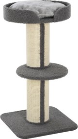 Škrabadlo PawHut pro kočky, stabilní škrabadlo s plošinou, sisal, nosnost 30 kg, šedé, pro aktivní hru a odpočinek | Aosom.de