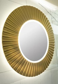 Sapho Sapho, PRIDE STRIP kulaté zrcadlo s LED osvětlením v rámu, průměr 75cm, zlato, PD750