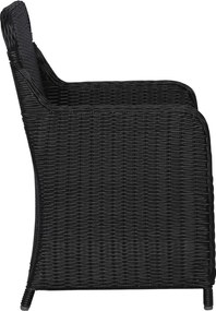 vidaXL Zahradní židle 2 ks s poduškami polyratan [44146] Barva: Černá