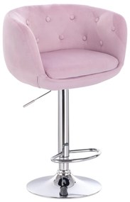 LuxuryForm DESIGN Barová židle MONTANA VELUR na stříbrné kulaté podstavě - levandule