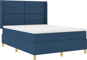 Postel s boxspringem s čelo Modrá 160 x 200 cm textil 3341846