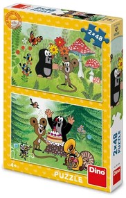 Dino Puzzle Krtek: Oslava 2x48 dílků