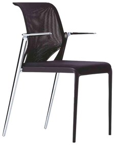 Výprodej Vitra designové konferenční židle Meda Slim (s područkami, černá, pochromovaný hliník)