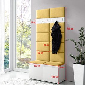 Eka Předsíňová stěna s čalouněnými panely Trinity 1 - Grafit / Béžová 2304