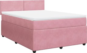 Box spring postel s matrací růžová 160x200 cm samet 3287781