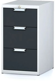 Alfa 3 Dílenský zásuvkový box na nářadí MECHANIC, 3 zásuvky, 480 x 600 x 840 mm, antracitové dveře