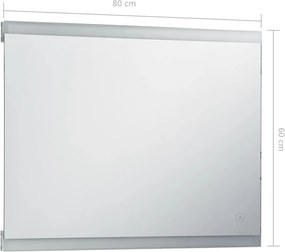 Koupelnové zrcadlo s LED světly II a dotykovým senzorem | 80x60 cm