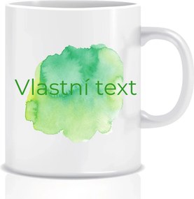Personalizovaný klasický bílý keramický hrníček 300 ml s barevnou skvrnou