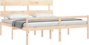 Postel s čelem pro seniory 200x200 cm masivní dřevo 3195371