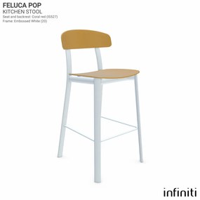 Kuchyňská židle Feluca Pop Barva kovové konstrukce: Embossed white 20, Barva sedáku a opěradla z recyklovaného plastu: Ochre yellow IS529
