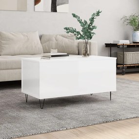Konferenční stolek lesklý bílý 90x44,5x45 cm kompozitní dřevo - Default Title
