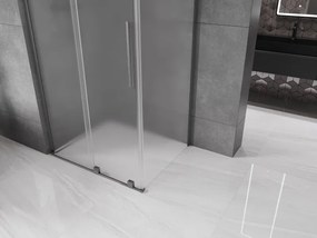 Mexen Velar L, sprchový kout s posuvnými dveřmi 90 x 80 cm, 8mm sklo námraza, grafit broušený, 871-090-080-33-66
