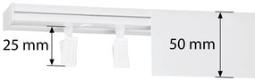 Dekodum Stropní kolejnice z PVC dvouřadá bílá s krytem Délka: 320 cm, Typ přichycení: žabky