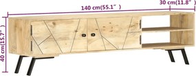 vidaXL TV stolek 140 x 30 x 40 cm masivní mangovníkové dřevo [286152]