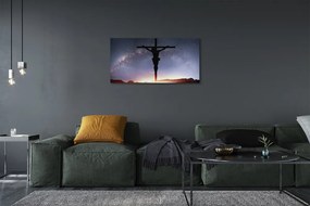 Obrazy na plátně Ježíš ukřižován nebe 125x50 cm