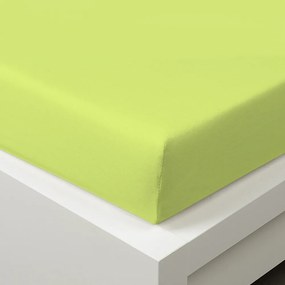 Jersey prostěradlo s elastanem jarně zelené: 90x200cm