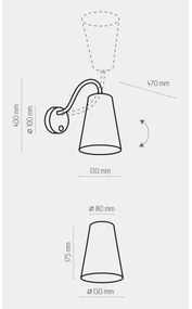 Nástěnná lampa WIRE 1xE27/15W/230V černá/zlatá