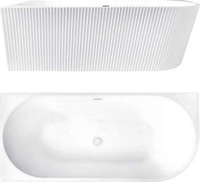 Rea Wenus, akrylová rohová vana 1700x800x575 mm, levá, bílá s měděnou matnou odtokovou zátkou, KPL-W8129