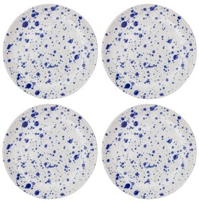 Bílo-modré dezertní talíře z kameniny v sadě 4 ks ø 18 cm Carnival – Ladelle