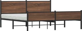 Kovový rám postele bez matrace hnědý dub 183 x 213 cm 3301416