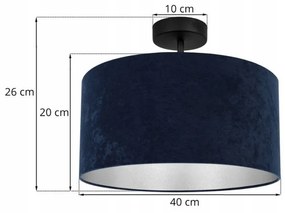 Stropní svítidlo Mediolan, 1x textilní stínítko (výběr z 10 barev), (výběr ze 2 barev konstrukce), ch