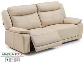 Kožená pohovka CONTINENTAL s elektrickou funkcí relax 3P, elektrické, cappuccino (cappuccino 313)