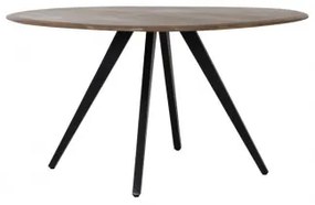 Jídelní stůl kulatý MIMOSO Ø140x75 cm, dřevo akácie, podnož černá Light@Living 6761684
