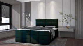 SFAB Kontinentální čalouněná postel POSITANO (180x200 cm) Látka Velutto: Velutto 27 - Láhvově zelená