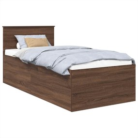 Rám postele s čelo Hnědý dub 75 x 190 cm Kompozitní dřevo 3408633