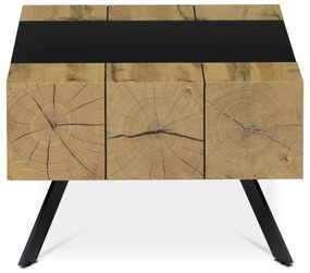 Konferenční stolek AHG-649 OAK MDF 3D dekor divoký dub a černá, 110x60 cm