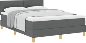 Postel s boxspringem s polštářem Tmavě šedá 160 x 200 cm textil 3338931