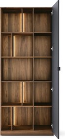 Vitrína s LED osvětlením Radium 16 86 cm ořech Columbia/černá