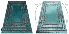 Koberec DE LUXE 1516 Ramka vintage - strukturální - zelený / antracit