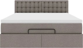 Osmanský postel s matrací taupe 140x190 cm textil 3311626