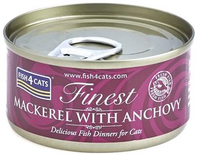 FISH4CATS Konzerva pro kočky Finest makrela s ančovičkami 70 g