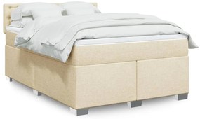 Box spring postel s matrací krémová 160x200 cm textil 3285958